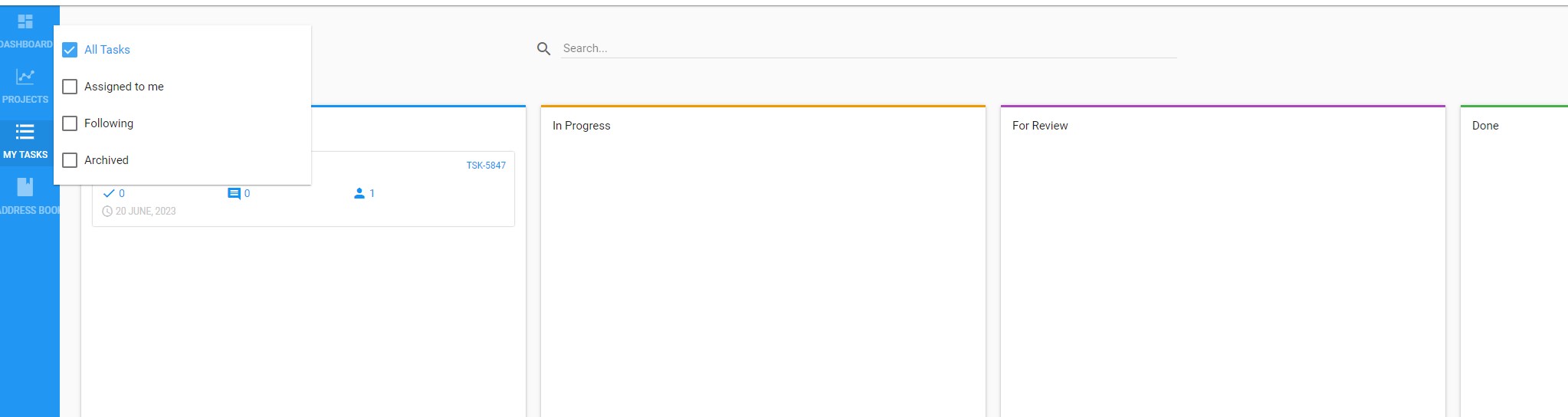 User Guide - In use - Getting Started - My Tasks - WeBuild