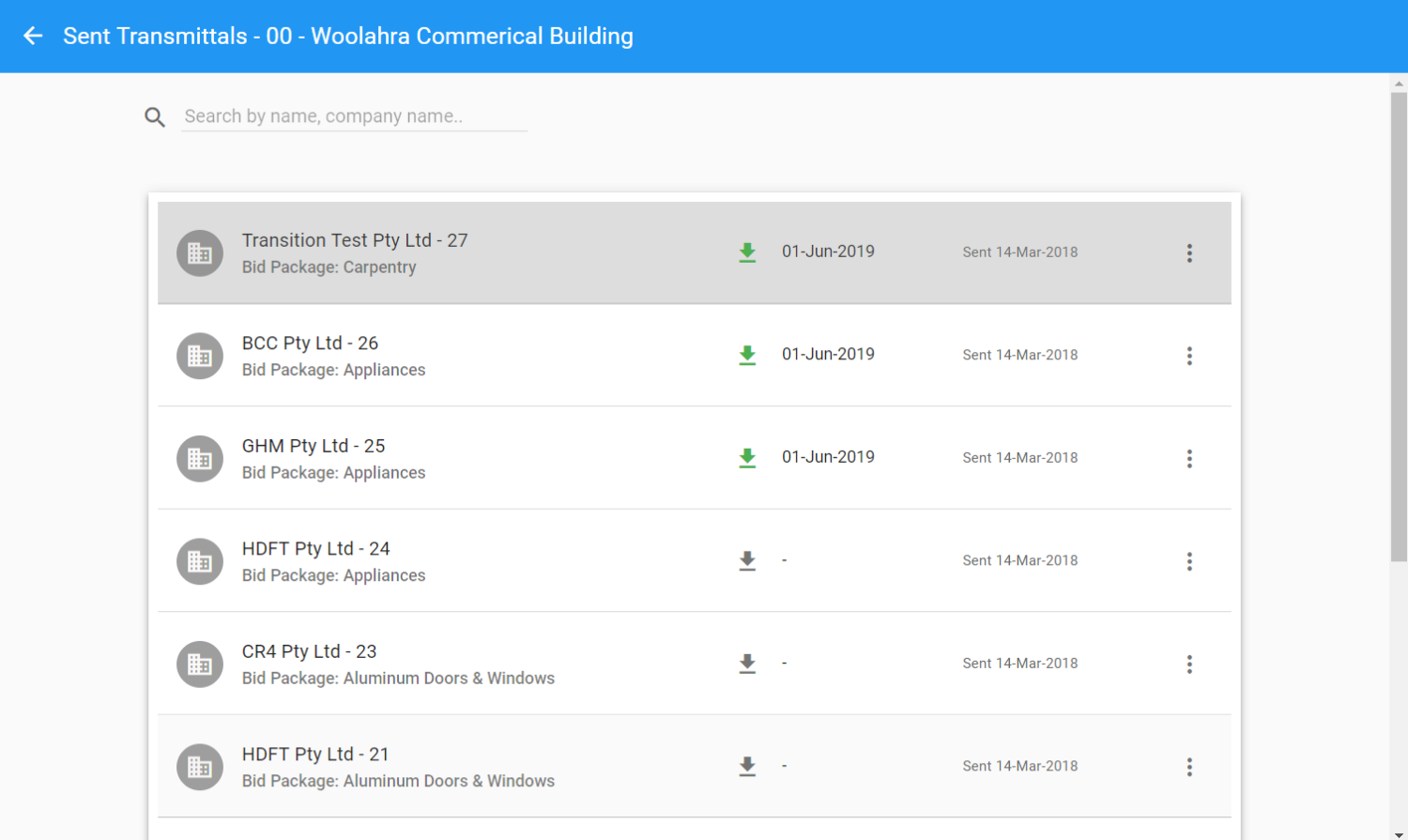 User Guide - In use - Getting Started - Transmittals Manager - WeBuild