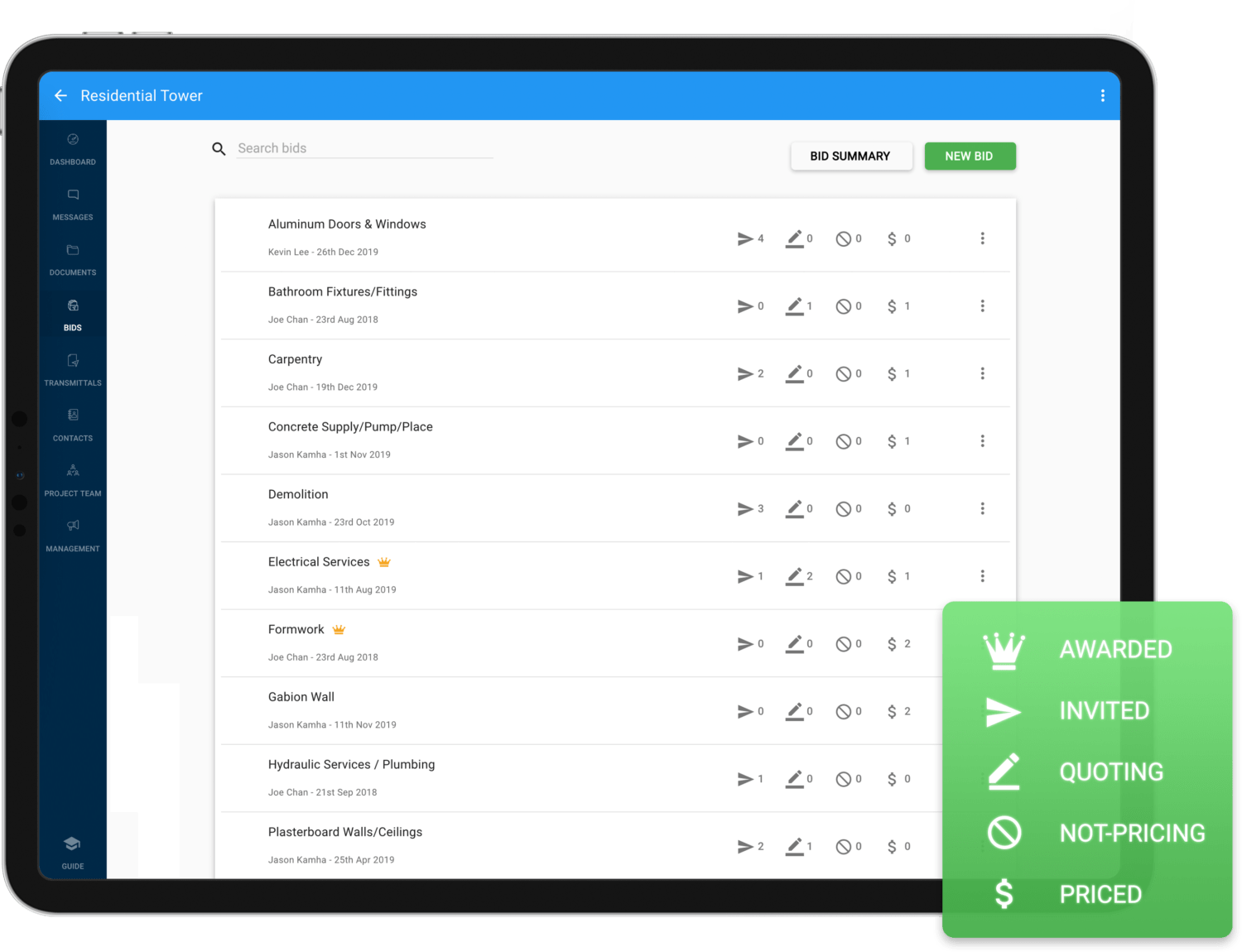 Construction Bid Management Software - WeBuild
