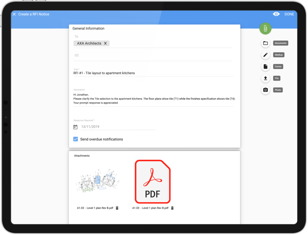 Construction Project RFI Management - WeBuild